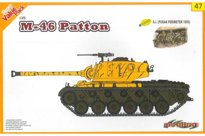Dragon Models - M46 Patton + G.I. (1:35) - 9147 - MJ Modelkits.com