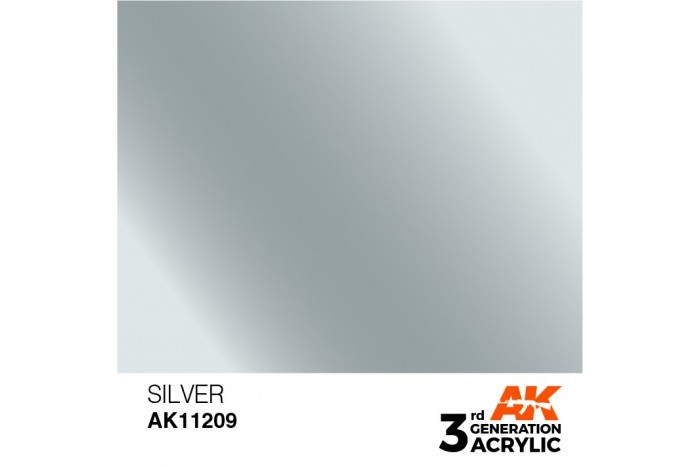 AK Interactive - 209: Silver (17ml) - acryl - MJ Modelkits.com