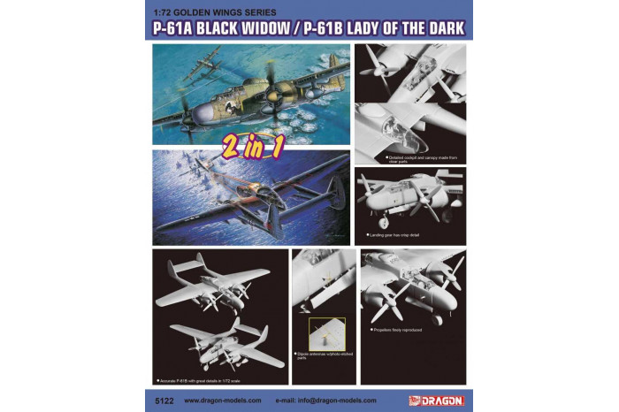 Dragon Models - P-61A / P-61B (2 in 1) (1:72) - 5122 - MJ...