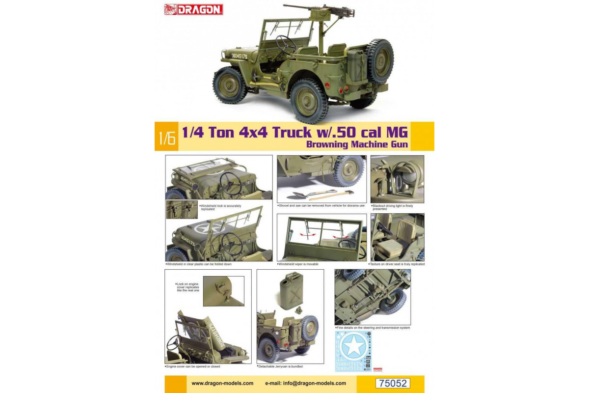 Dragon Models - 1/4-Ton 4x4 Truck w/M2 .50-cal Machine Gun (1:6)