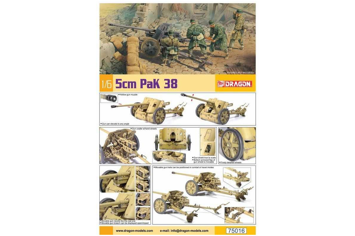 Dragon Models - 5cm PaK 38 (1:6) - 75016 - MJ Modelkits.com